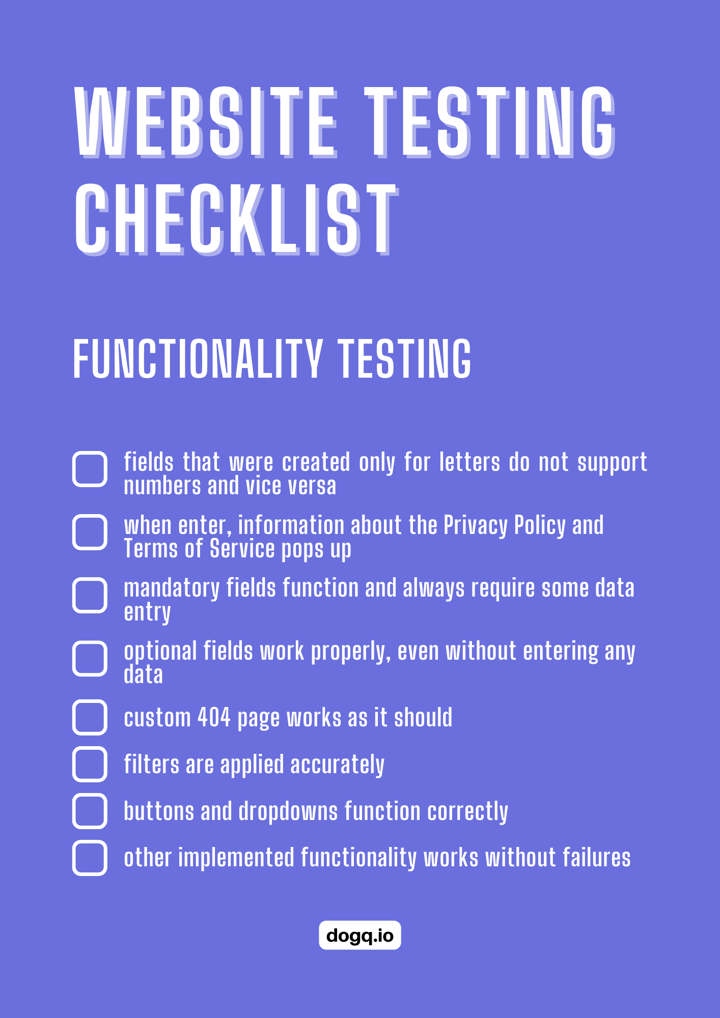 Website Testing Checklist and Web Application Testing Checklist | DogQ